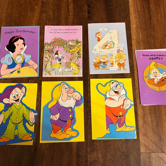 7 cards/envelopes | Design | Disney Snow White And The 7 Dwarfs Vintage ...